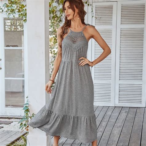 Silk Stitching Hollow Dress