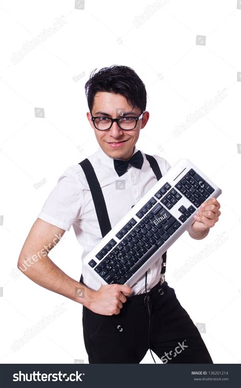 Nerd Hacker Computer Keyboard On White Stock Photo Shutterstock