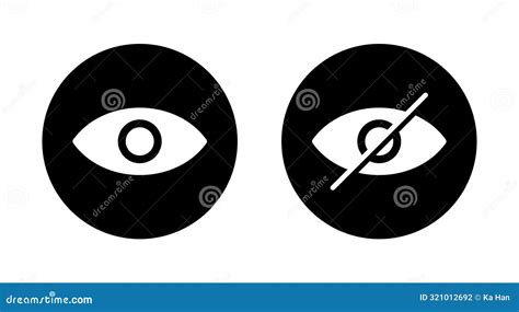 Eye And Sensitive Content Icon On Black Circle Visible And Invisible