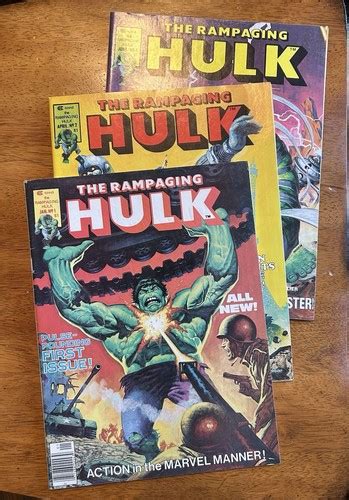 Marvel Comics The Rampaging Hulk Vol 1 1977 1 2 3 Set Magazine Hulk