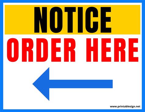 Order Here Sign Template Free Download Parking Signs For Sale Sign