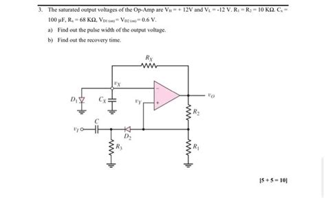 Solved 3 The Saturated Output Voltages Of The Op Amp Are