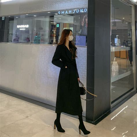 안감선택주문폭주🔥 ﻿따뜻 누빔 데일리 벨트 로브 롱 코트 루즈핏 자켓 모직 허리끈 스트랩 코트 4컬러 에이블리