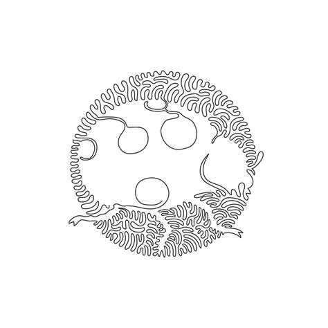 Continuous Curve One Line Drawing Of Cute Ladybug Abstract Art In Circle Single Line Editable