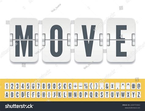 White Scoreboard Abc Font Numbers Showing Stock Vector Royalty Free 2197771911 Shutterstock