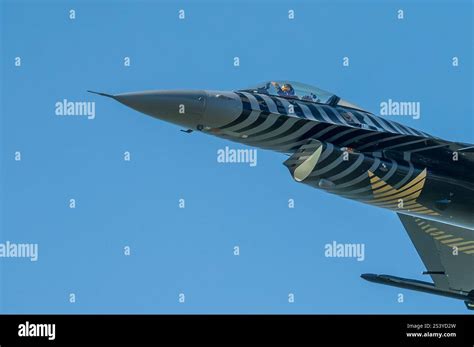 Close Up Of A Fighter Jet In Flight Pilot Inside The Cockpit Is