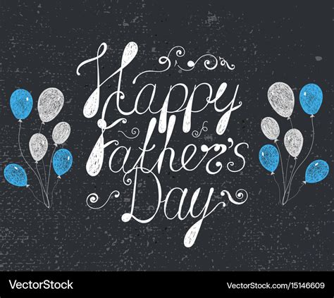 Happy Fathers Day Lettering Card Poster Banner Vector Image
