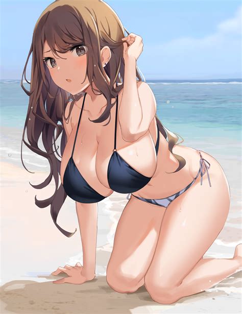 Brunette Long Hair Boobs Big Boobs Huge Breasts Kneeling Icomochi