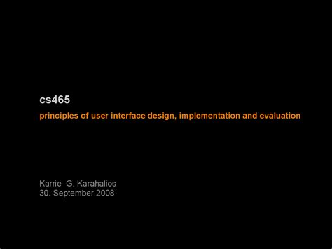 Goms Action Analysis User Interface Design Slides Cs 465 Docsity