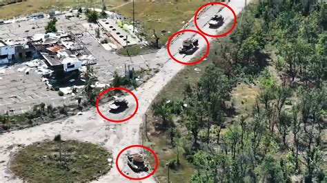 Two Tanks And Two Bmp Blow Up By Powerful Drones Turret Toss Youtube