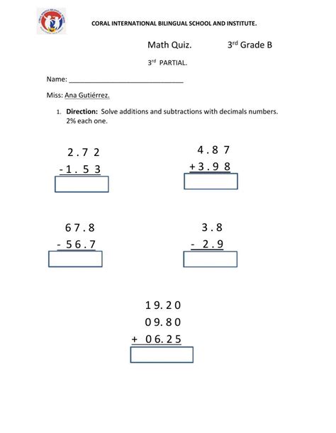Math Quiz Live Worksheets