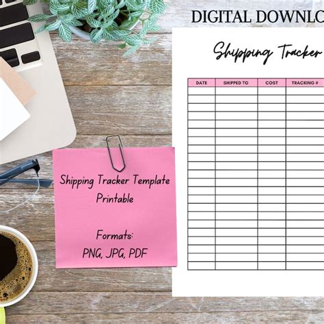 Item Tracker Template Printable Etsy