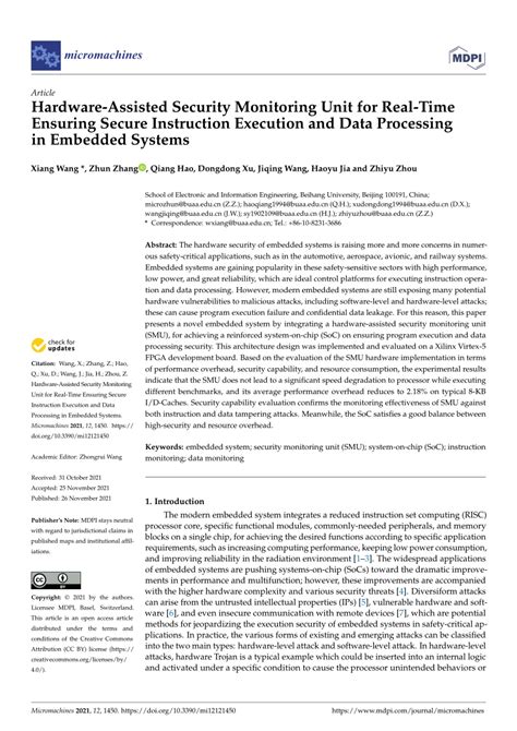 Pdf Hardware Assisted Security Monitoring Unit For Real Time Ensuring Secure Instruction