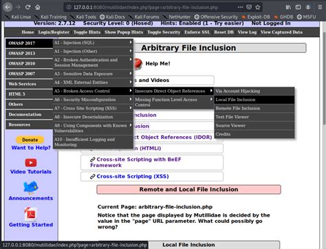 Testing Lfi To Rce Using Authlog Ssh Poisoning With Mutillidae