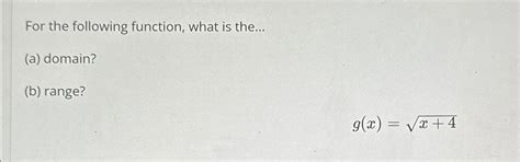 Solved For The Following Function What Is Thea