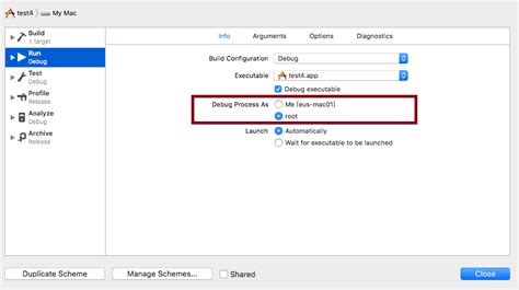 Xcode Xcode941 Crash When Debugging Process As Root Stack Overflow