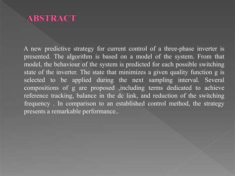 Predictive Current Control Of A 3 Phase Inverter Pptx Internet Of Things Internet