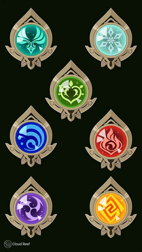 🌟 Sumeru Seven Element Visions Character Design Magic Symbols