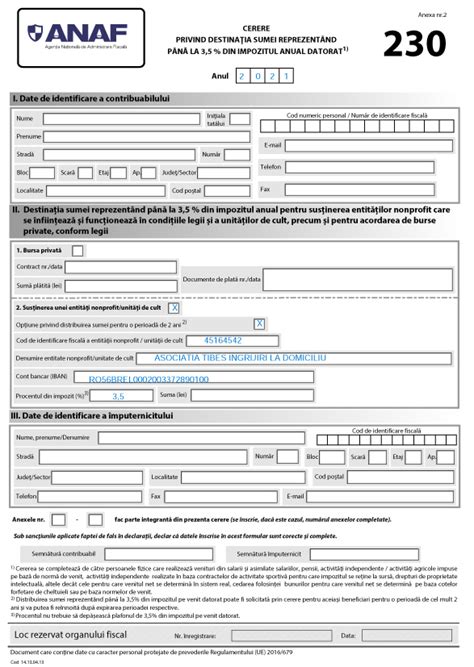 Formular Anaf Tibes Medical Center