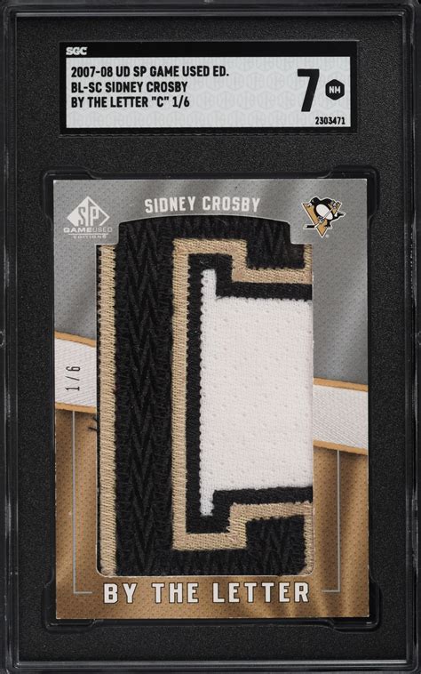 2007 Sp Game Used Edition By The Letter Sidney Crosby Patch 16 Bl Sc