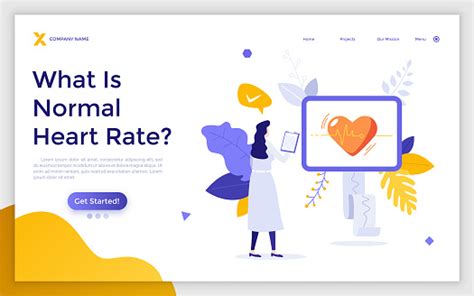 심장 전문의 또는 의사가 심박수 또는 심장 박동을 모니터링하는 랜딩 페이지 템플릿입니다 심장학 심전도 심혈관 시스템 연구의 개념 현대 평면 벡터 그림입니다 개념에 대한 스톡
