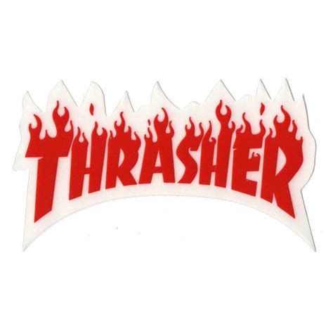 Thrasher Magazine Flame Logo Sticker Red Slugger Skate Store