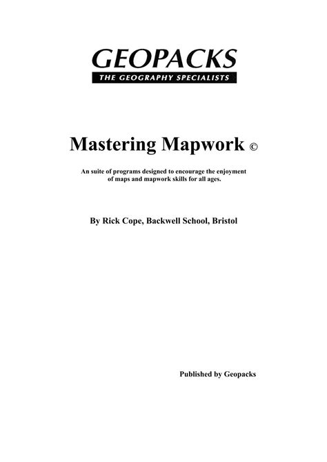 Mastering Mapwork Â© Map Marketing