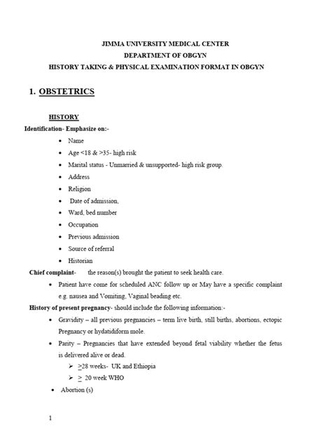 Obsterics History C I Edited Pdf Pregnancy Menstruation