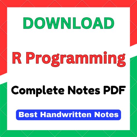 Handwritten R Programming Notes Pdf Lecture Download 2023