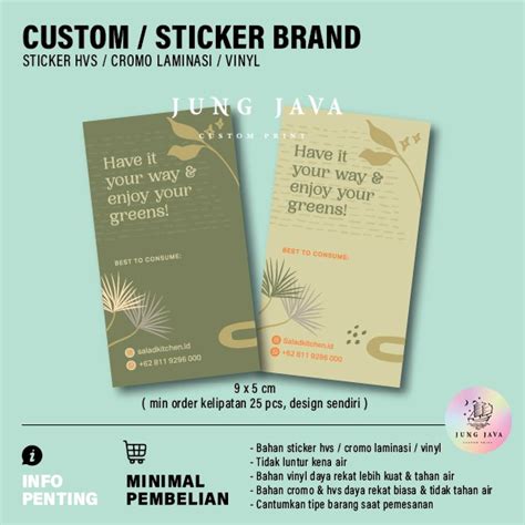 Jual Jung Java Sticker Custom Label Shopee Indonesia