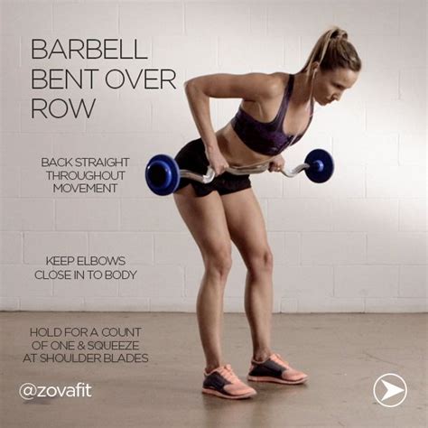 Barbell Bent Over Row Zovafit On We Heart It Exercise Fitness