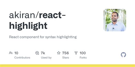 Github Akiranreact Highlight React Component For Syntax Highlighting