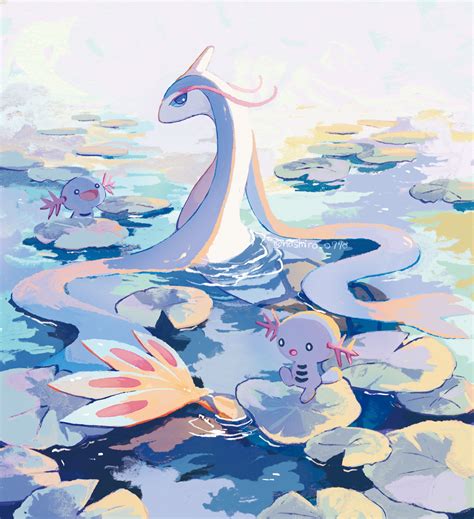Milotic And Wooper Pokemon Drawn By Nashiroo77o Danbooru