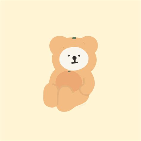 꾸곰 On Instagram “🍊” 귀여운 강아지 그림 곰 그림 캐릭터 일러스트