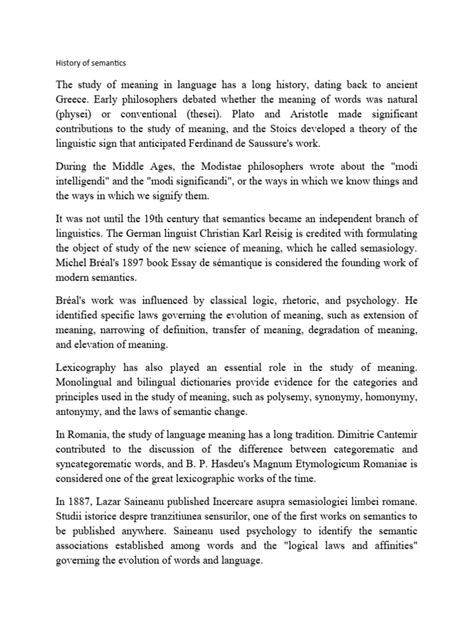 History Of Semantics Pdf Linguistics Aristotle