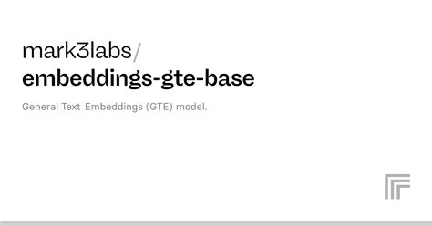 Mark3labsembeddings Gte Base Run With An Api On Replicate
