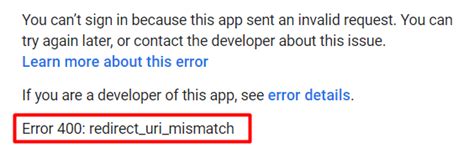 error with oauth in gmail oauth redirect url did not match