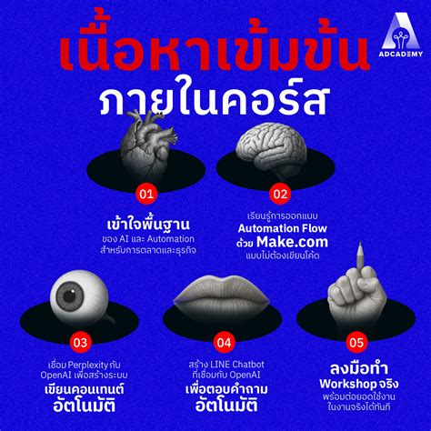 Adcademy [ เนื้อหาในคอร์สนี้ ] เข้าใจพื้นฐานของ Ai และ Automation สำหรับการตลาดและธุรกิจ
