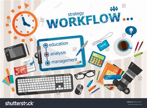 Workflow Design Concept Typographic Poster Workflow Stock Vector Royalty Free 380243257