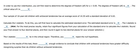 Solved 8 A One Tailed Hypothesis Test With The T Statistic