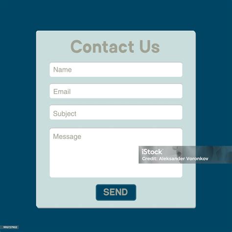 간단한 양식 현대 서식 파일 문의 파란색 배경에 웹 사이트 디자인입니다 벡터 템플릿입니다 연락처에 대한 스톡 벡터 아트 및 기타 이미지 Istock