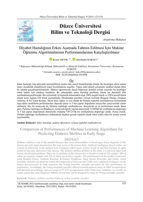 Pdf Comparison Of Performances Of Machine Learning Algorithms For