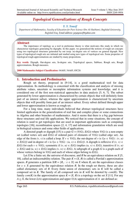 Pdf Topological Generalizations Of Rough Concepts
