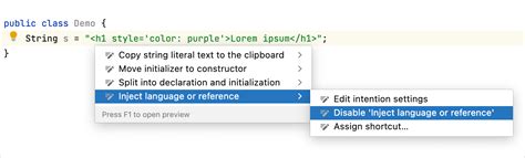 intention actions intellij idea