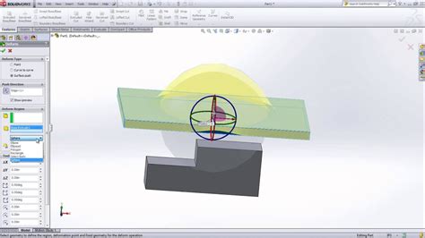Solidworks Deform Feature Surface Push Deform Youtube