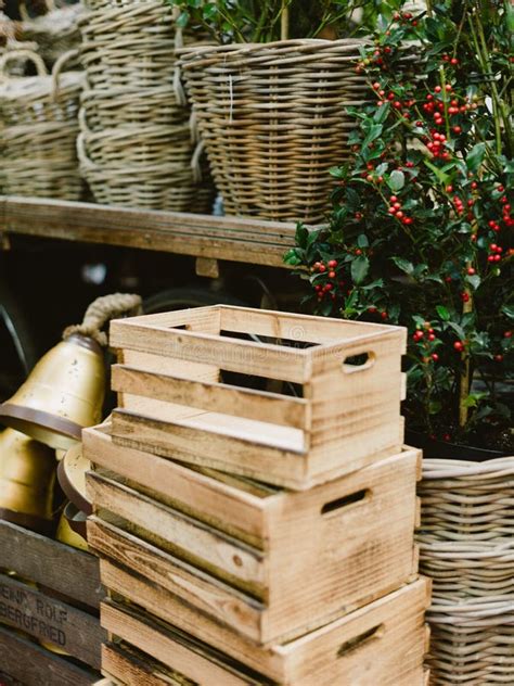 Three Wooden Crates Are Stacked On Top Of Each Other Stock Photo Image Of Ceremony Bucket