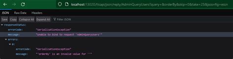 bad request on users admin ui when using razor pages and framework