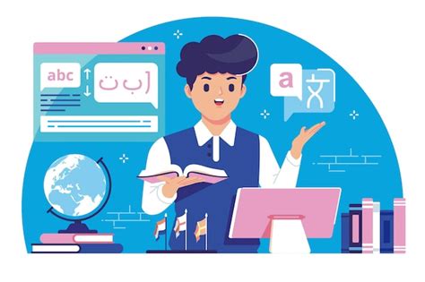 Premium Vector Languages Translator Flat Design Illustration