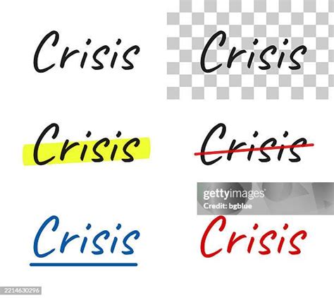 Crisis Handwritten Text Highlighted Crossed Out Underlined On Blank Background High Res Vector