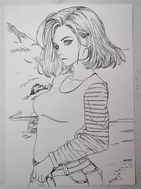 XiaKe S Dragon Ball Android Hot Sexy Hand Drawing With Pencil